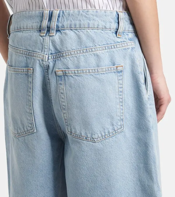 FRAME The Trouser Denim Bermuda Shorts - Blue