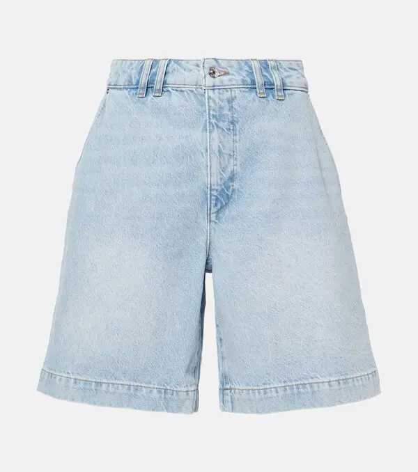 FRAME The Trouser Denim Bermuda Shorts - Blue