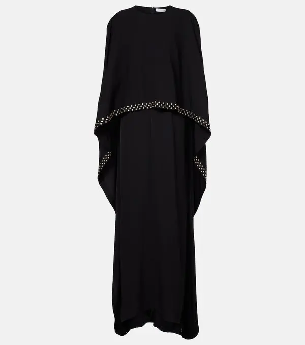 Stella McCartney Embellished Caped Maxi Dress - Black
