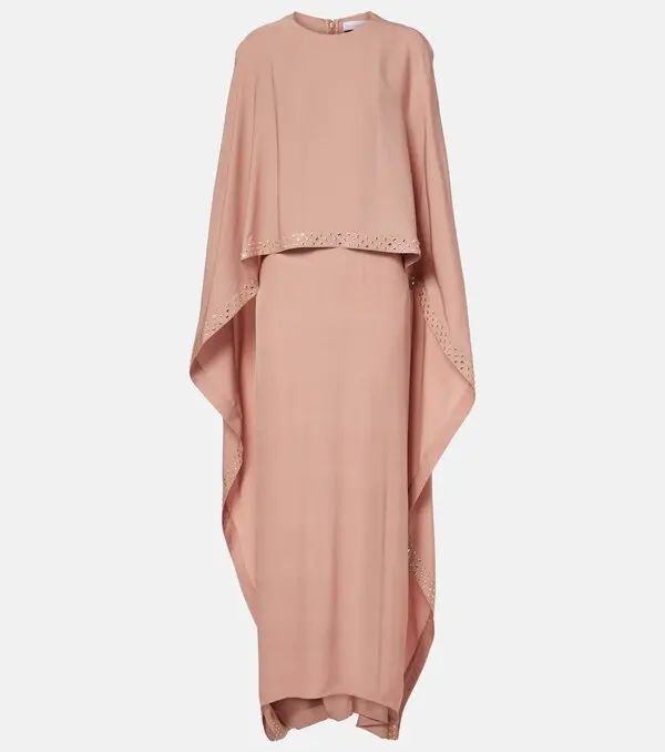 Stella McCartney Embellished Caped Maxi Dress - Pink