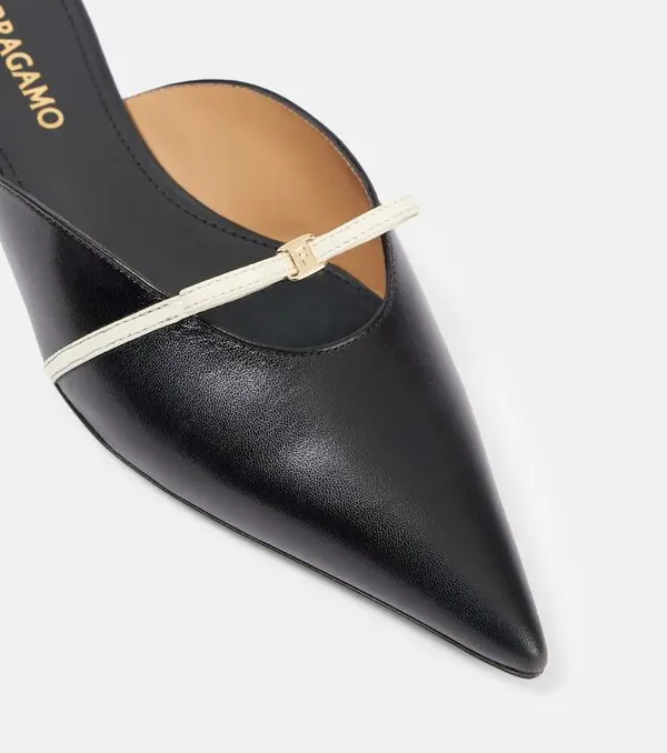 FERRAGAMO Bow-detail Leather Mules