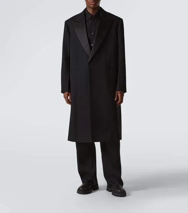 JIL SANDER Silk-trimmed Wool Coat