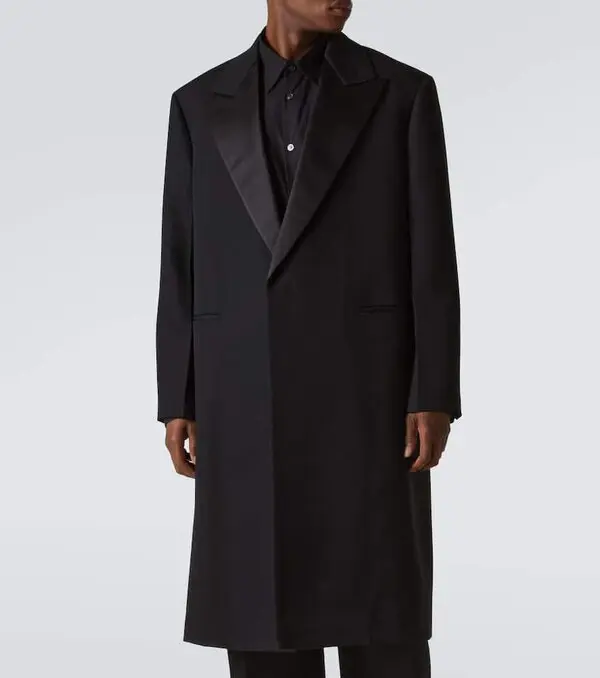 JIL SANDER Silk-trimmed Wool Coat