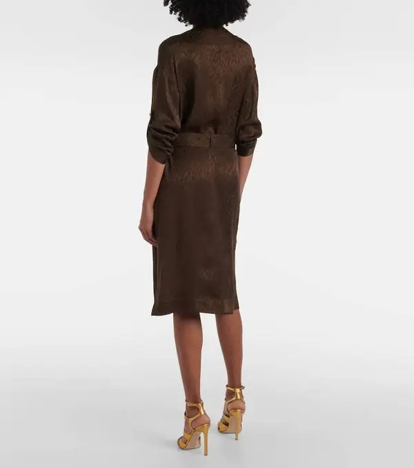 TOM FORD Silk Jacquard Midi Dress