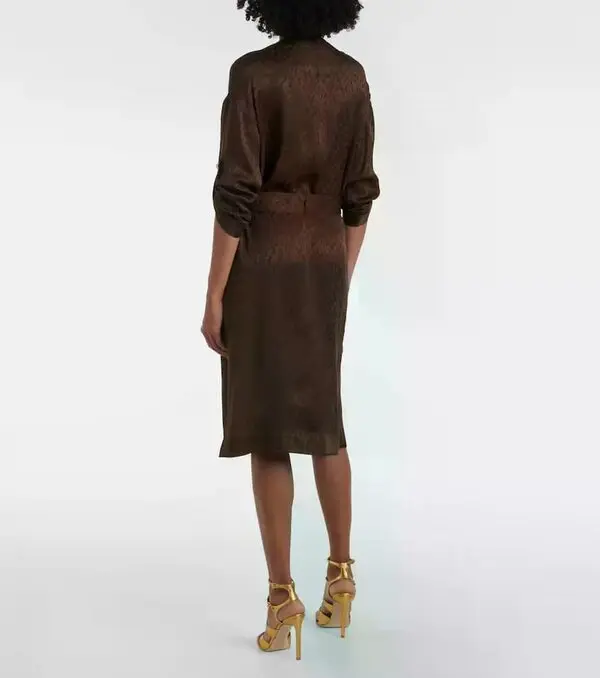 TOM FORD Silk Jacquard Midi Dress