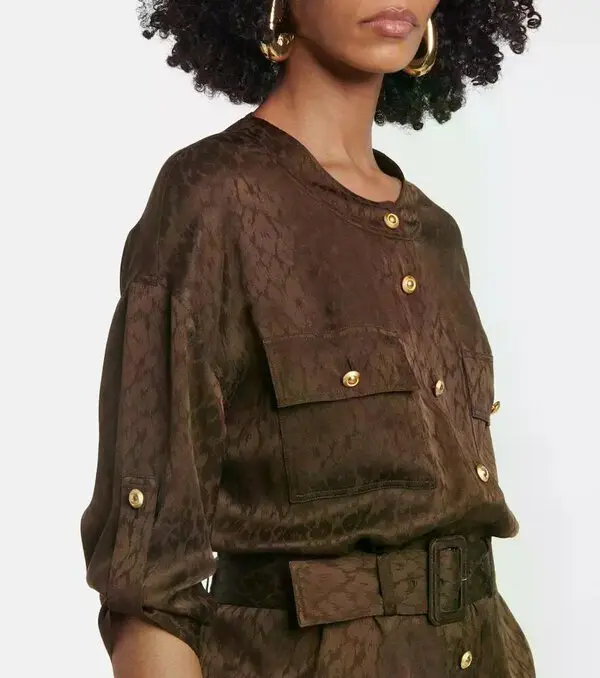 TOM FORD Silk Jacquard Midi Dress
