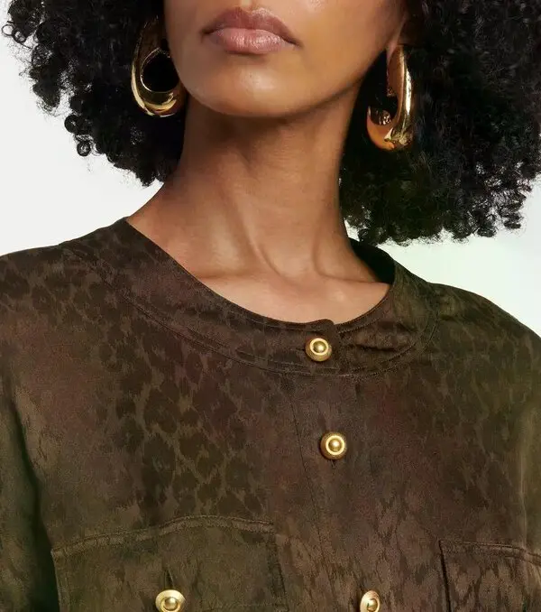 TOM FORD Silk Jacquard Midi Dress