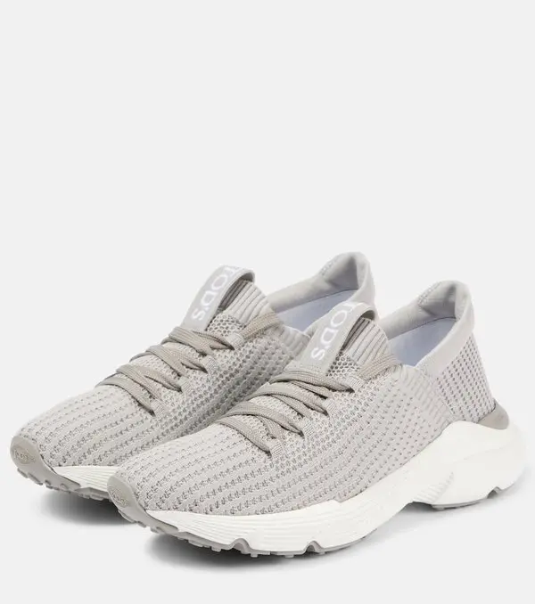 TOD'S Knitted Lace-up Sneakers - Grey