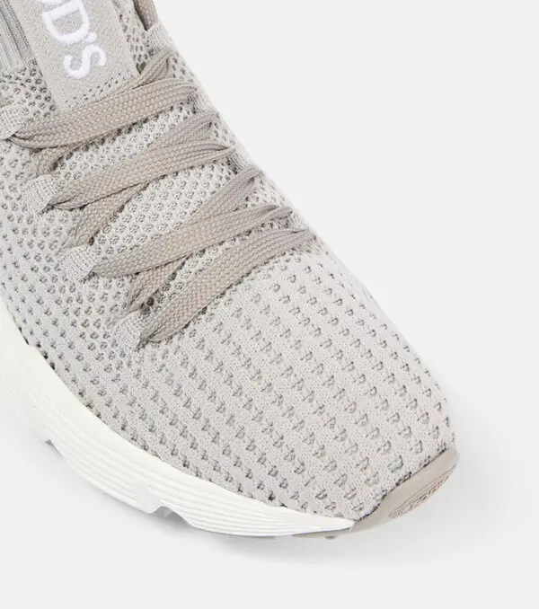 TOD'S Knitted Lace-up Sneakers - Grey