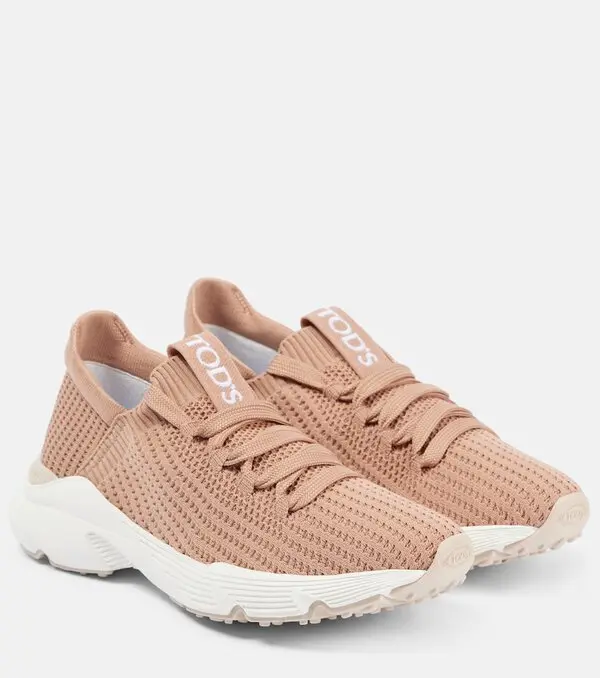 TOD'S Knitted Lace-up Sneakers - Neutrals