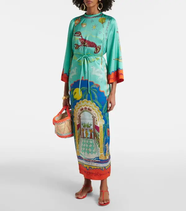 knee length dresses for ladies ALEMAIS~ Hazel embroidered midi dress