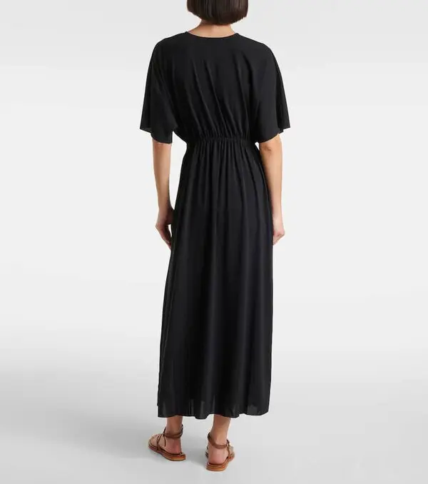 ERES Adele Gathered Jersey Maxi Dress - Black