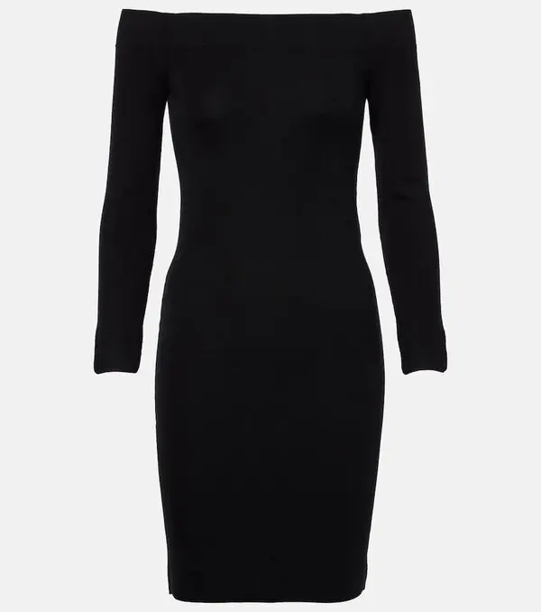TOM FORD Off-shoulder Cashmere And Silk Minidress - Black