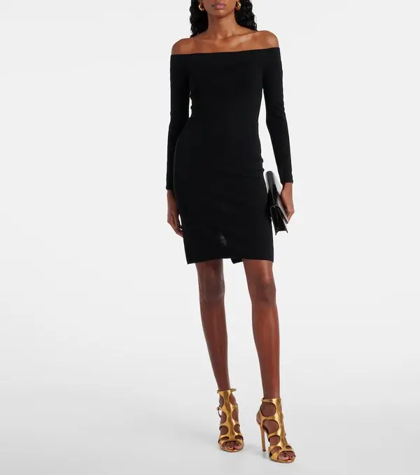 TOM FORD Off-shoulder Cashmere And Silk Minidress