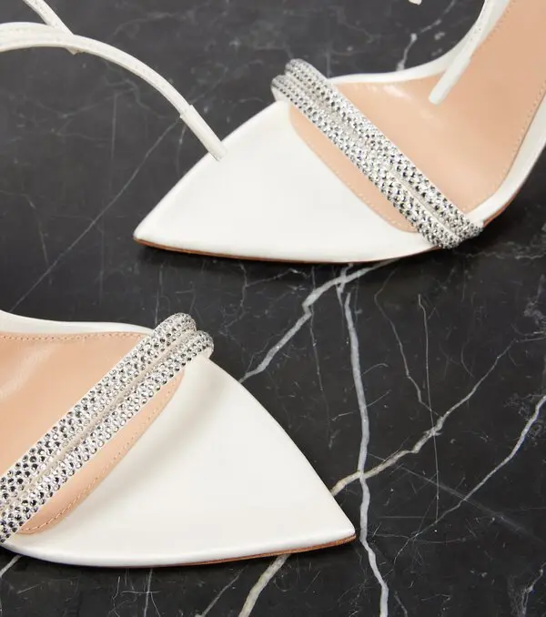 GIANVITO ROSSI Bridal Montecarlo 105 Embellished Sandals - White