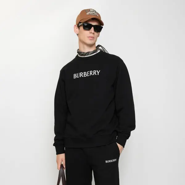 Burberry Logo Cotton Sweatshirt - Black