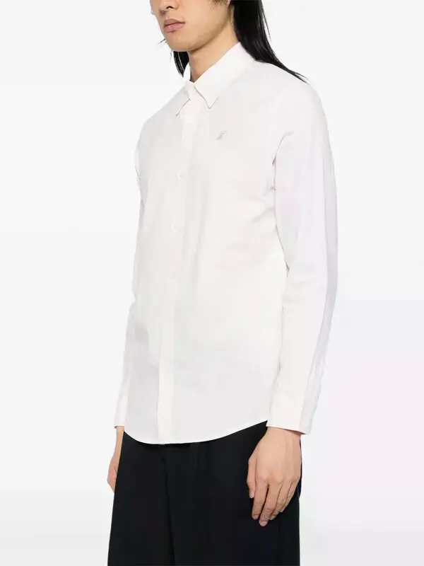 AGNES B. Dinosaur-embroidered Striped Shirt
