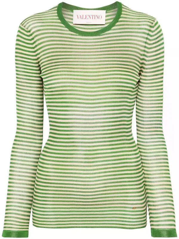 Valentino Garavani Striped Sweater - Green