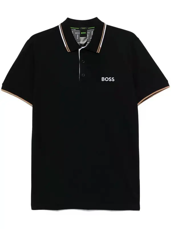 BOSS Logo-embroidered Polo Shirt - Black