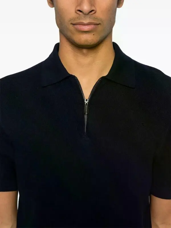 Eric Bompard Zip-up Piqué Polo Shirt