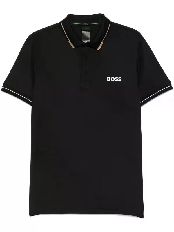 BOSS Stretch-jersey Polo Shirt - Black