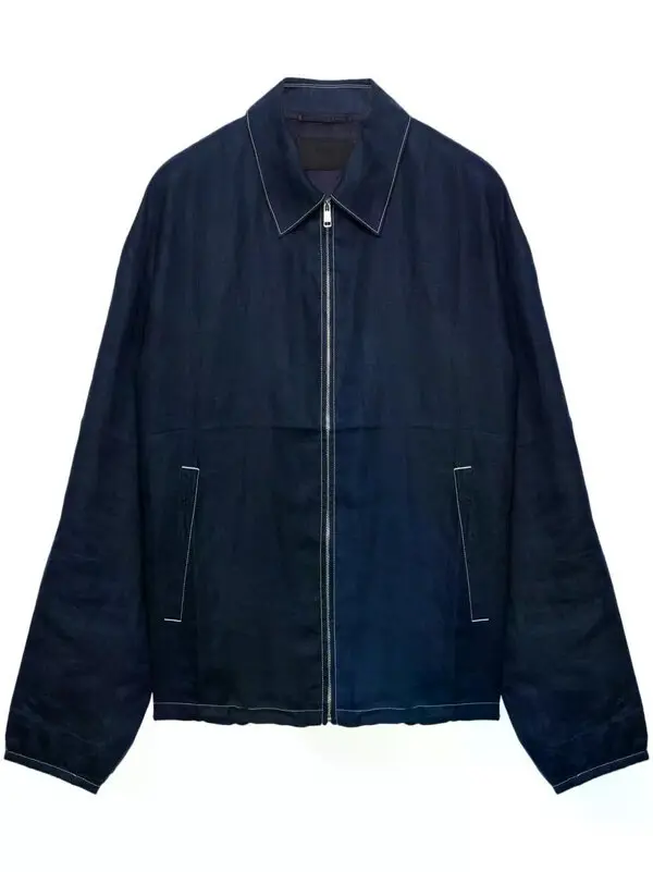 Prada Cotton Blouson Jacket - Blue