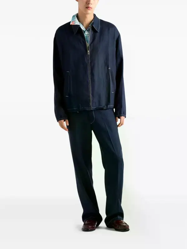Prada Cotton Blouson Jacket - Blue