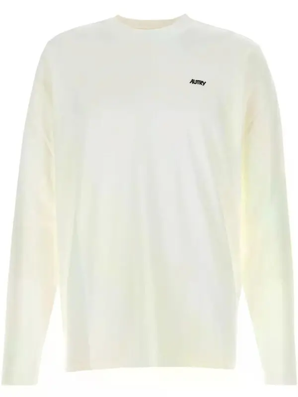 AUTRY Embroidered-logo Longsleeved T-shirt - White