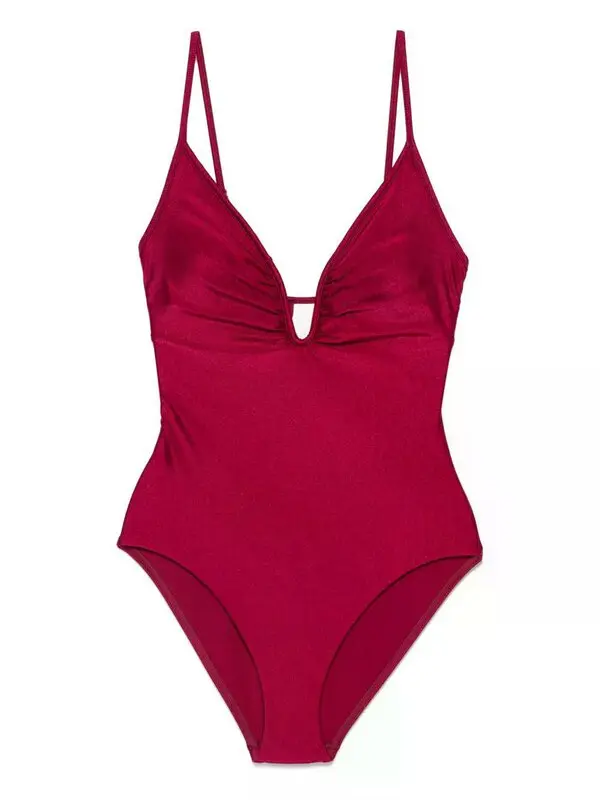 Zimmermann Wylie Plunge Wire Swimsuit - Red