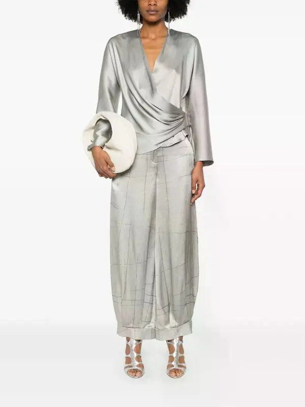 Giorgio Armani Silk Georgette Blouse - Grey