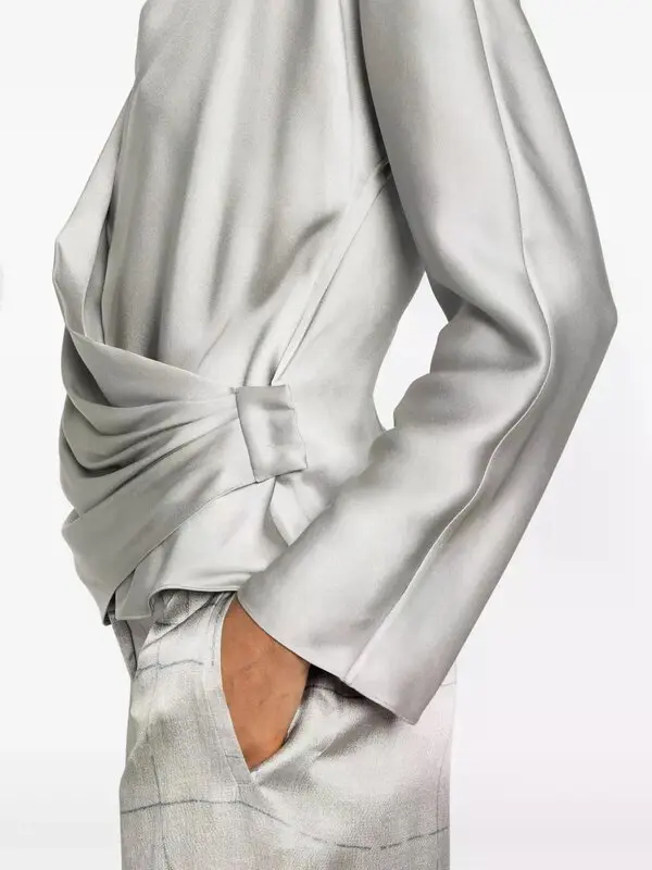 Giorgio Armani Silk Georgette Blouse - Grey