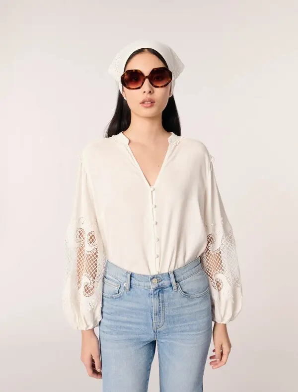 Maje Viscose Long Sleeve Blouse
