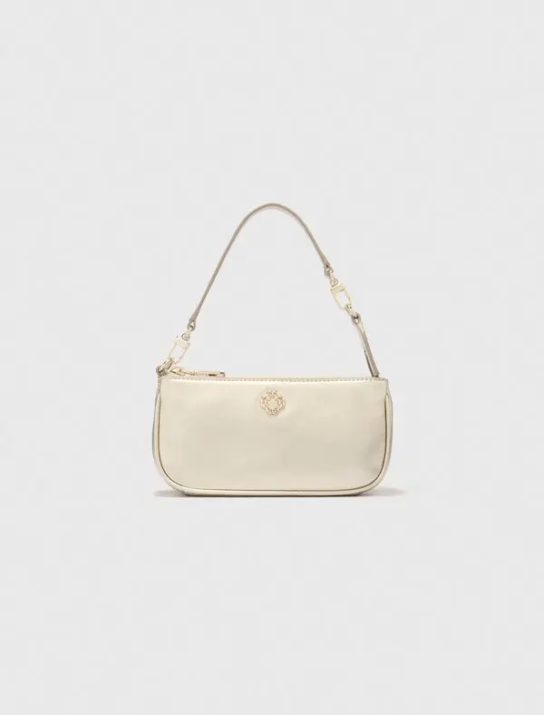 Maje Sarah Mini Clutch Bag In Metallic Leather