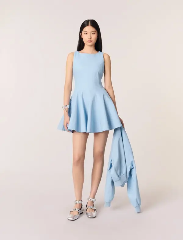 Maje Cotton Mini Flared Dress