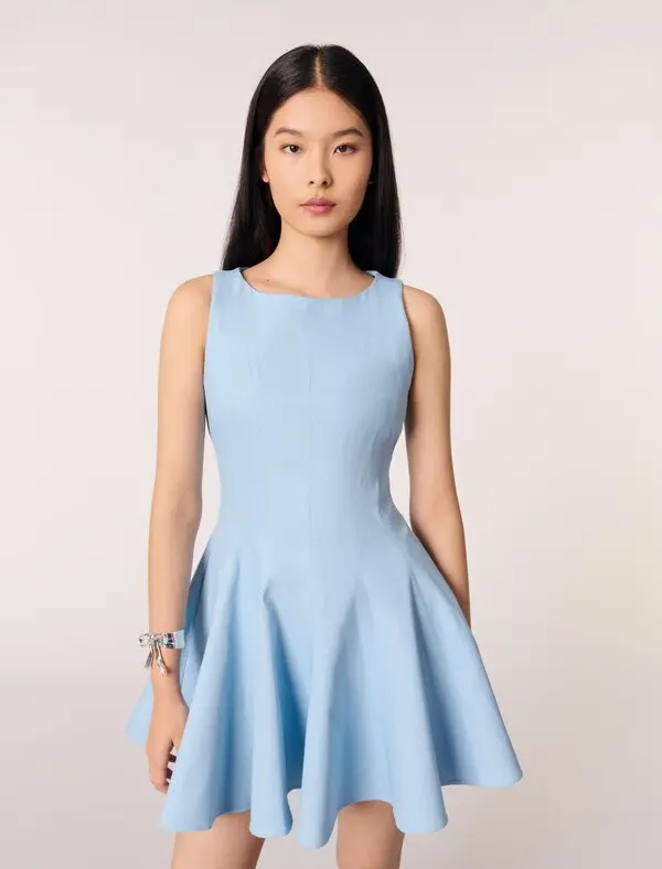 Maje Cotton Mini Flared Dress