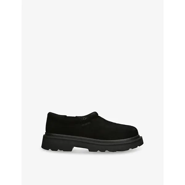 UGG Tasman Lug Suede And Shearling Slippers - Black