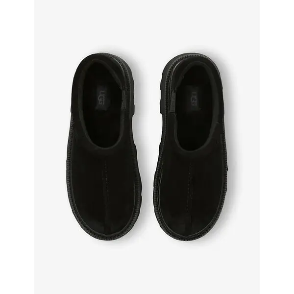 UGG Tasman Lug Suede And Shearling Slippers - Black