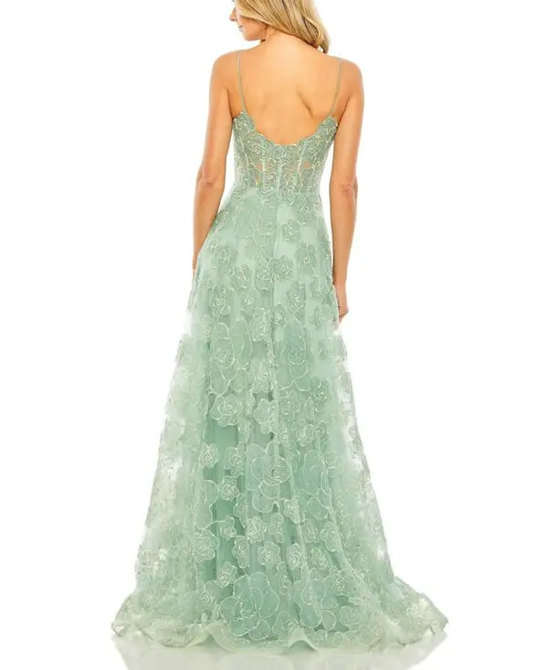 Mac Duggal Sweetheart Floral A-line Gown - Mint