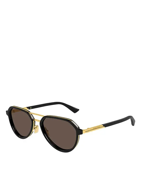 Bottega Veneta Pilot Sunglasses, 55mm - Black