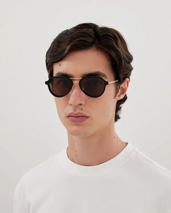 Bottega Veneta Pilot Sunglasses, 55mm