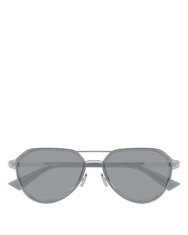 Bottega Veneta Pilot Sunglasses, 55mm - Light-blue