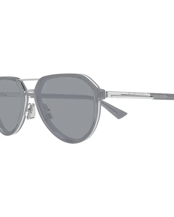 Bottega Veneta Pilot Sunglasses, 55mm - Light-blue