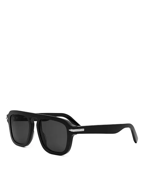 Dior Rectangular Sunglasses, 52mm - Black/smoke