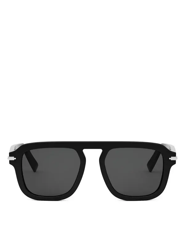 Dior Rectangular Sunglasses, 52mm - Black/smoke