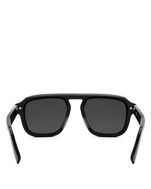 Dior Rectangular Sunglasses, 52mm - Black/smoke