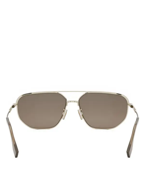 Fendi Travel Rectangular Metal Sunglasses, 61mm