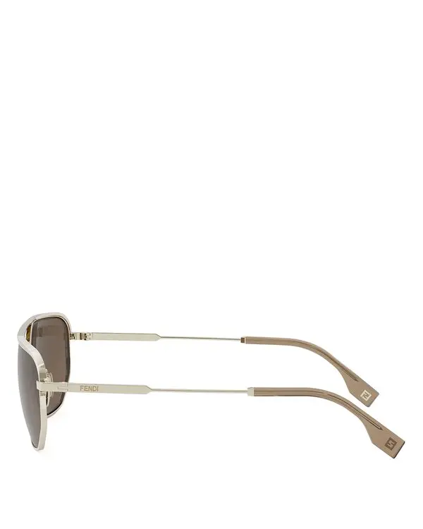 Fendi Travel Rectangular Metal Sunglasses, 61mm