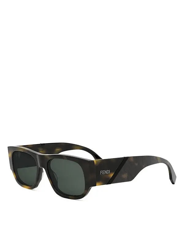Fendi Diagonal Rectangular Sunglasses - Havana/rovieux Polar