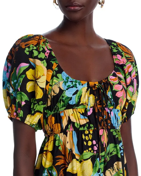 Aqua Floral Midi Dress