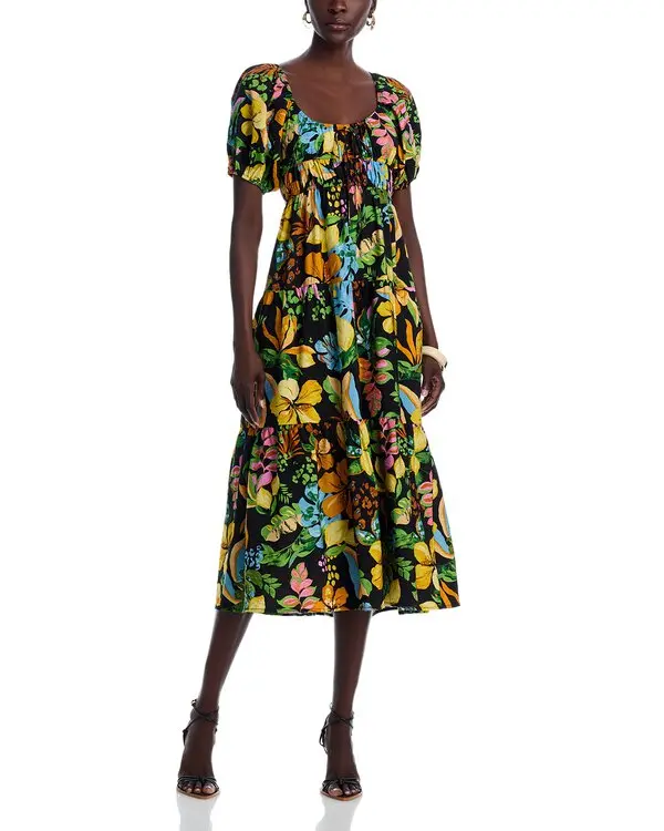 Aqua Floral Midi Dress